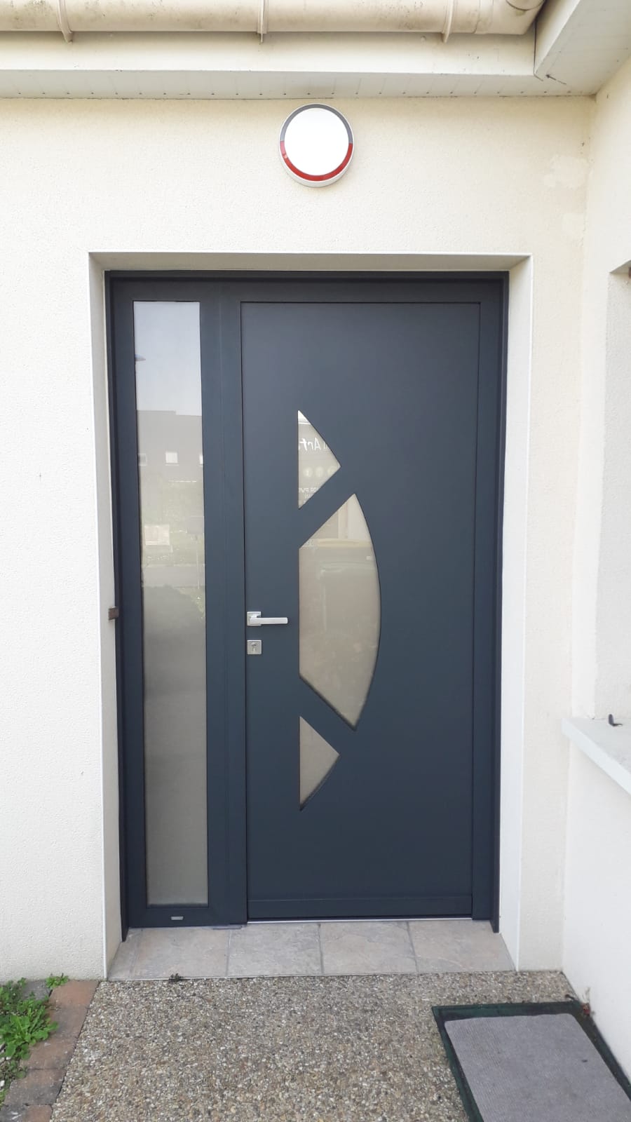 Porte d'entrée avec tierce vitrée - Avant / après - Larmor Plage