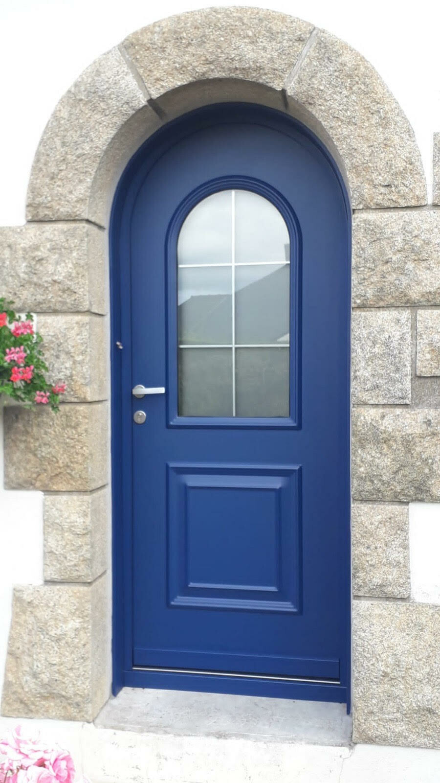 Porte d'entrée contre dormant cintré Monalu bleu - Riantec